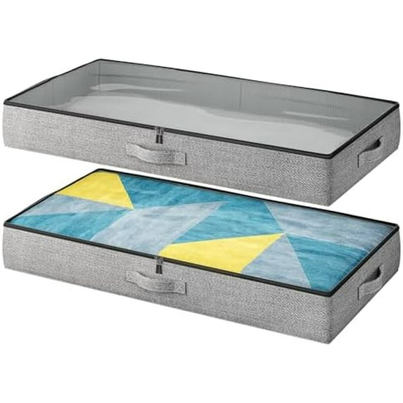 2-Pack Under Bed Storage Containers, 4.5 Inches Tall Low Profile ...
