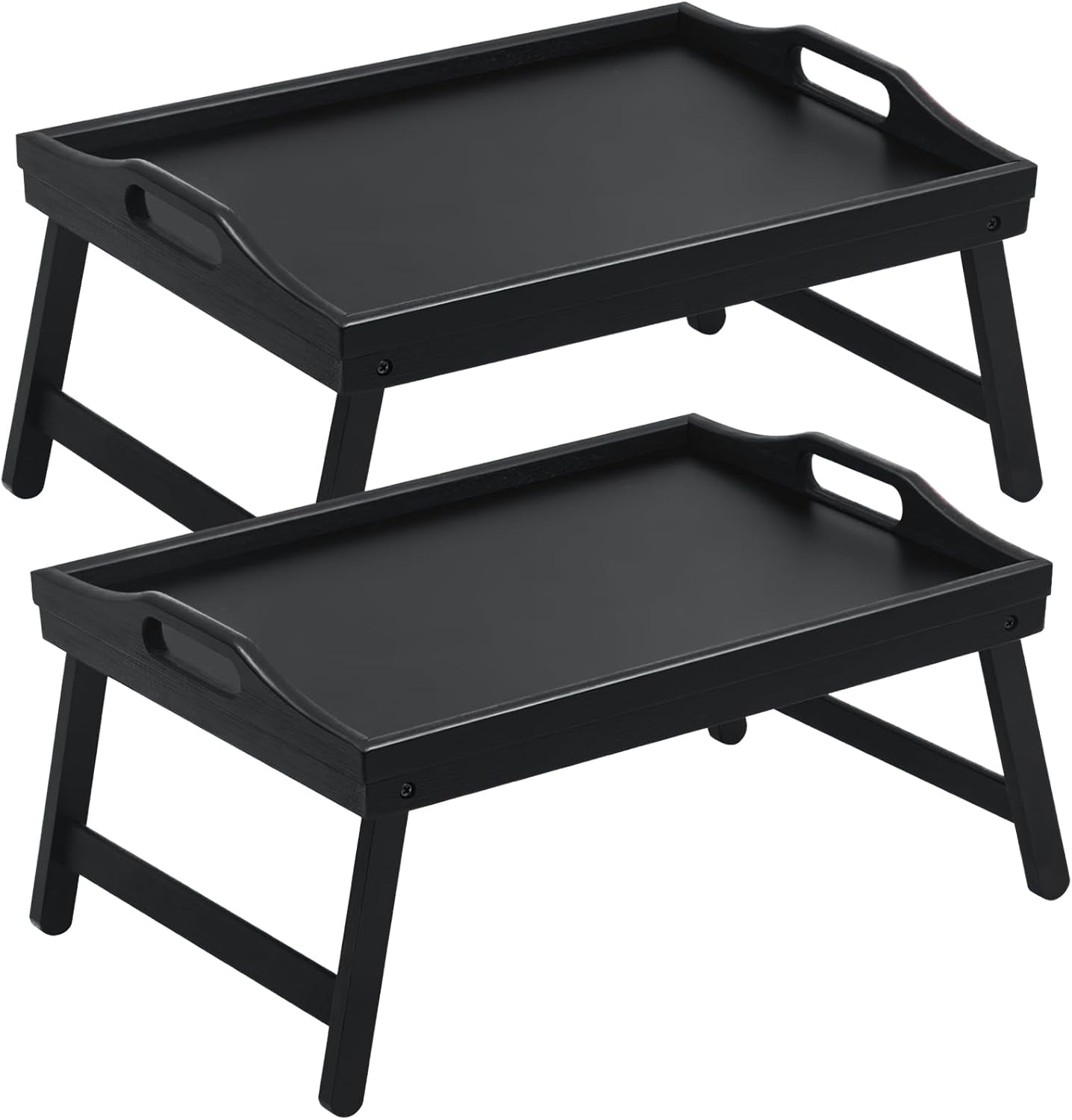 2 Pack Bed Tray Table Breakfast Trays Serving Tray Bamboo Bed Laptap ...