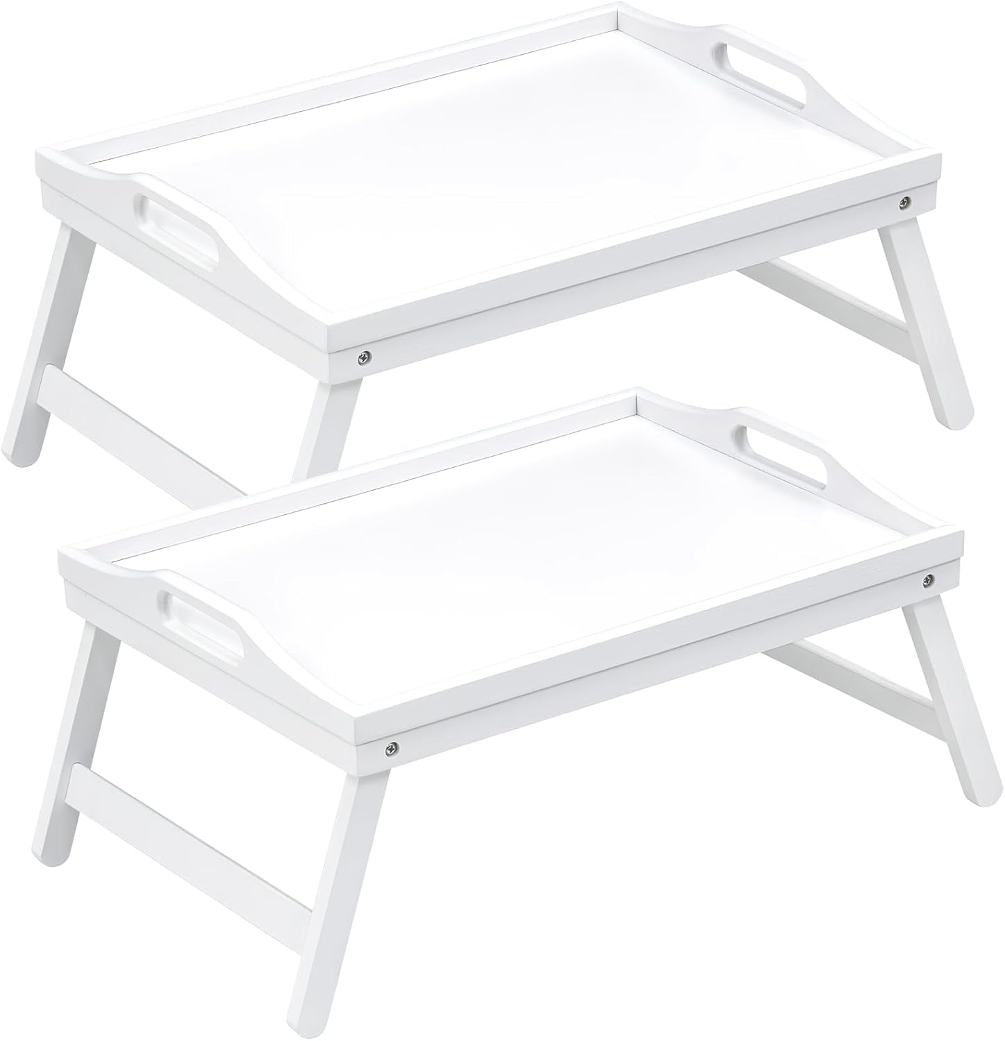 2 Pack Bed Tray Table Breakfast Trays Serving Tray Bamboo Bed Laptap ...