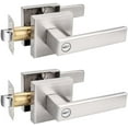 2 Pack Bed and Bath Door Locks Interior Door Levers in Satin Nickel ...
