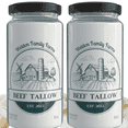 Beef Tallow for Cooking, 16oz Combined, 2 Pack Glass Jar, Weldon Family ...