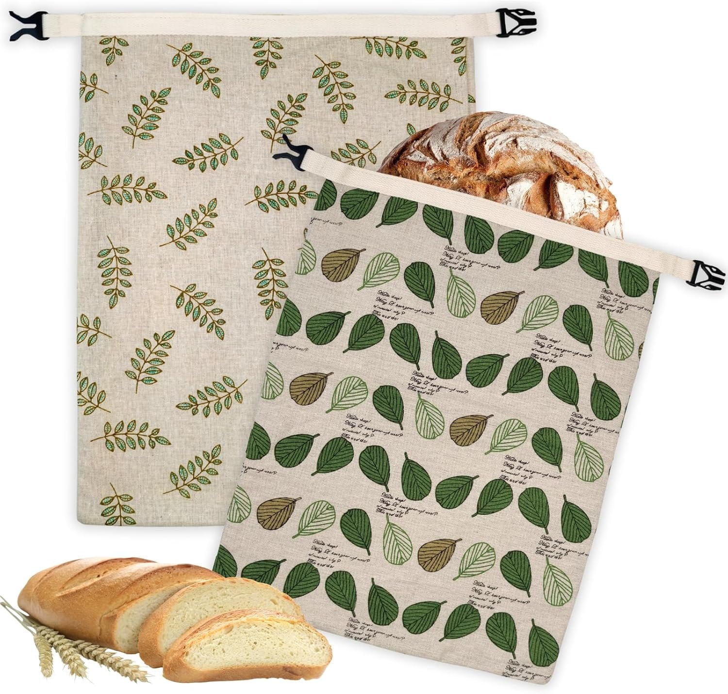 2 Pack Beeswax Bread Bags for Homemade Bread with Zipper, Large 13x17 ...