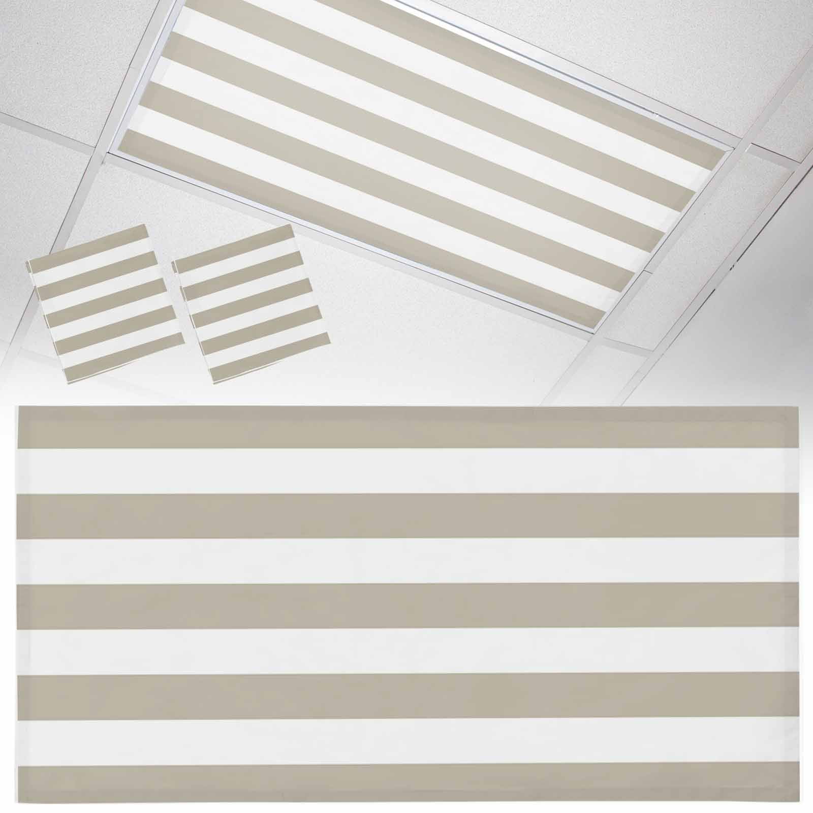 2 Pack Beige and Fluorescent Light Covers for Ceiling Lights White ...