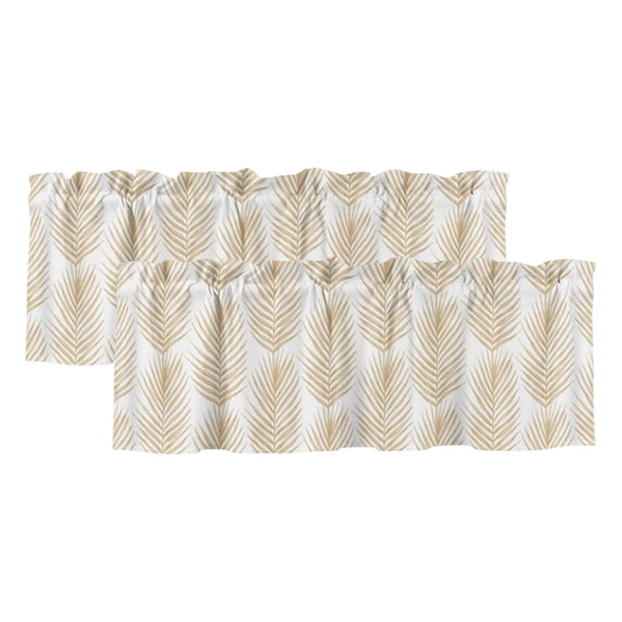 2 Pack Beige Palm Leaves Valance for Window Summer Tropical Leaf ...