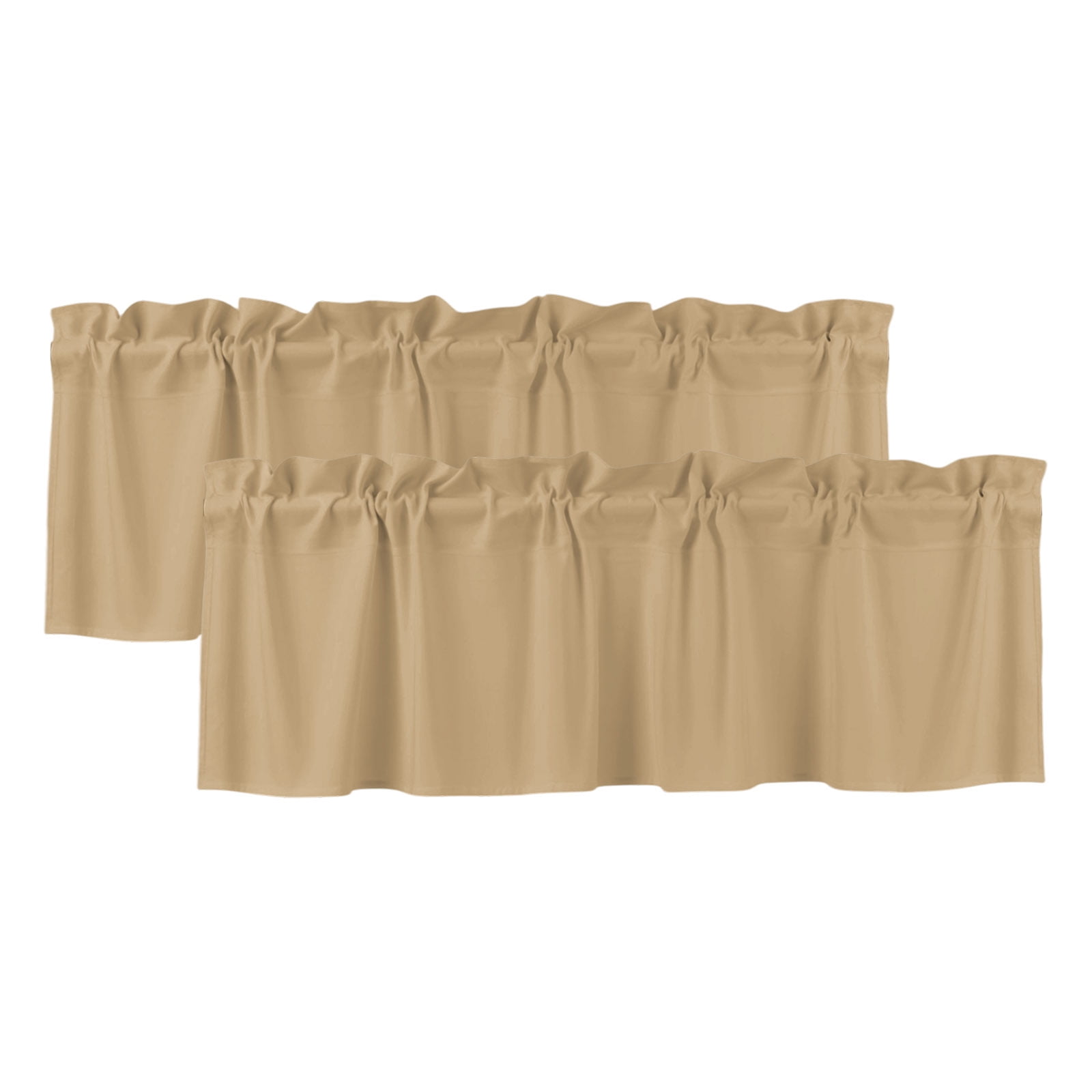 2 Pack Beige Tan Valance for Window Light Brown Solid Background ...