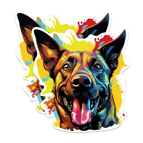 (2 Pack) Belgian Malinois Dog Breed Stickers - 5 Inches On Longest Side ...