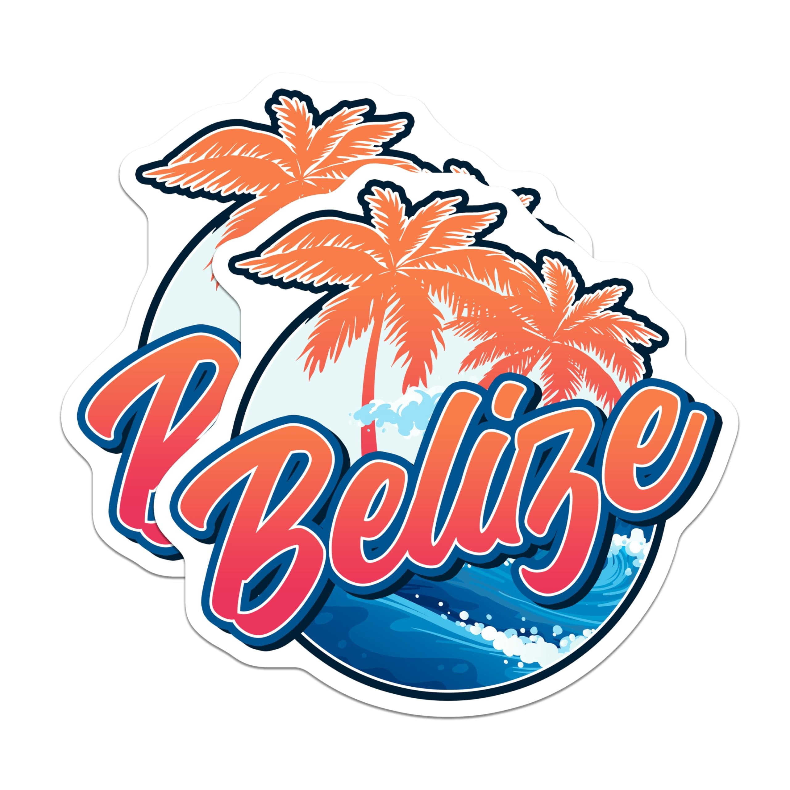 (2 Pack) Belize Stickers - Tropical Stickers - Vacation Decals - 5" On ...