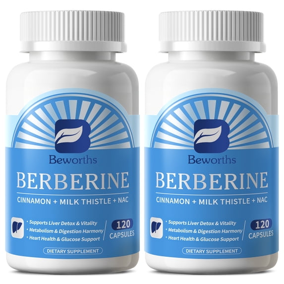 (2 Pack) Berberine 450mg with Ceylon Cinnamon, Milk Thistle & NAC ...