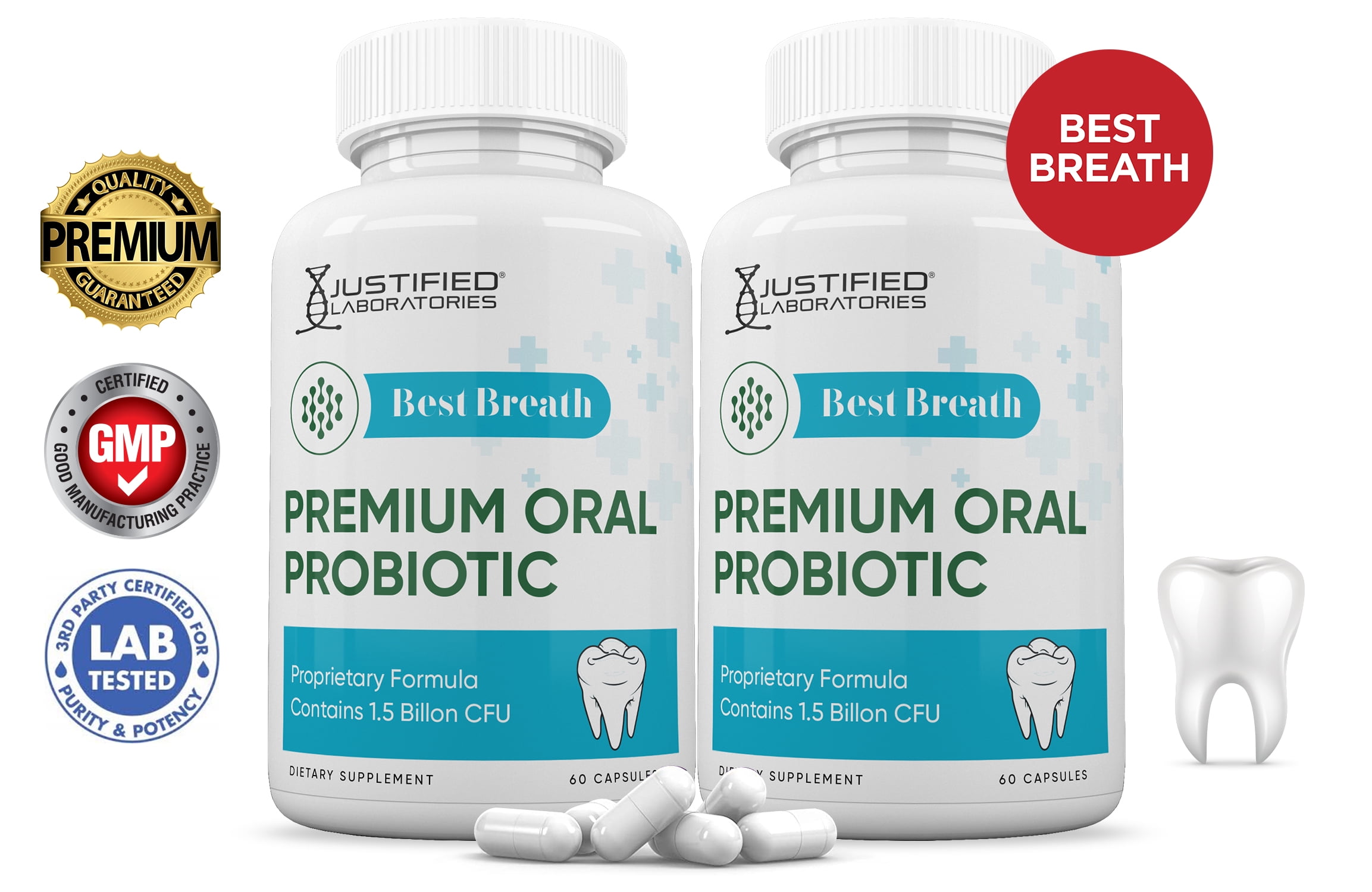 (2 Pack) Best Breath 1.5 Billion CFU Probiotic Oral Support 120 ...