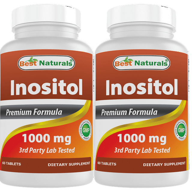 Premium Pure Best Naturals Inositol 1000 mg, 2 Pack of 60 Tablets ...