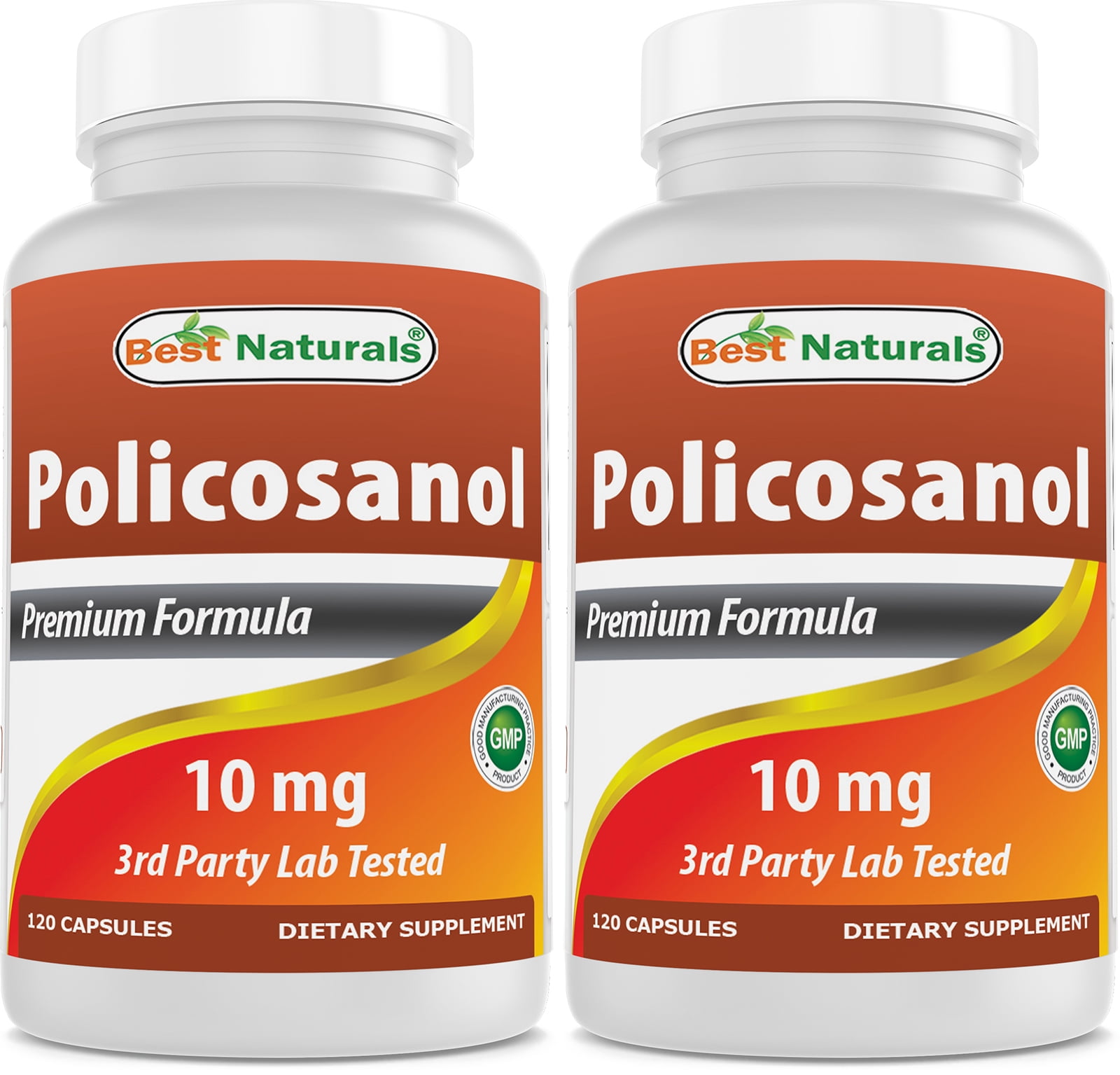 2 Pack Best Naturals Policosanol 10 mg 120 Capsules - Walmart.com