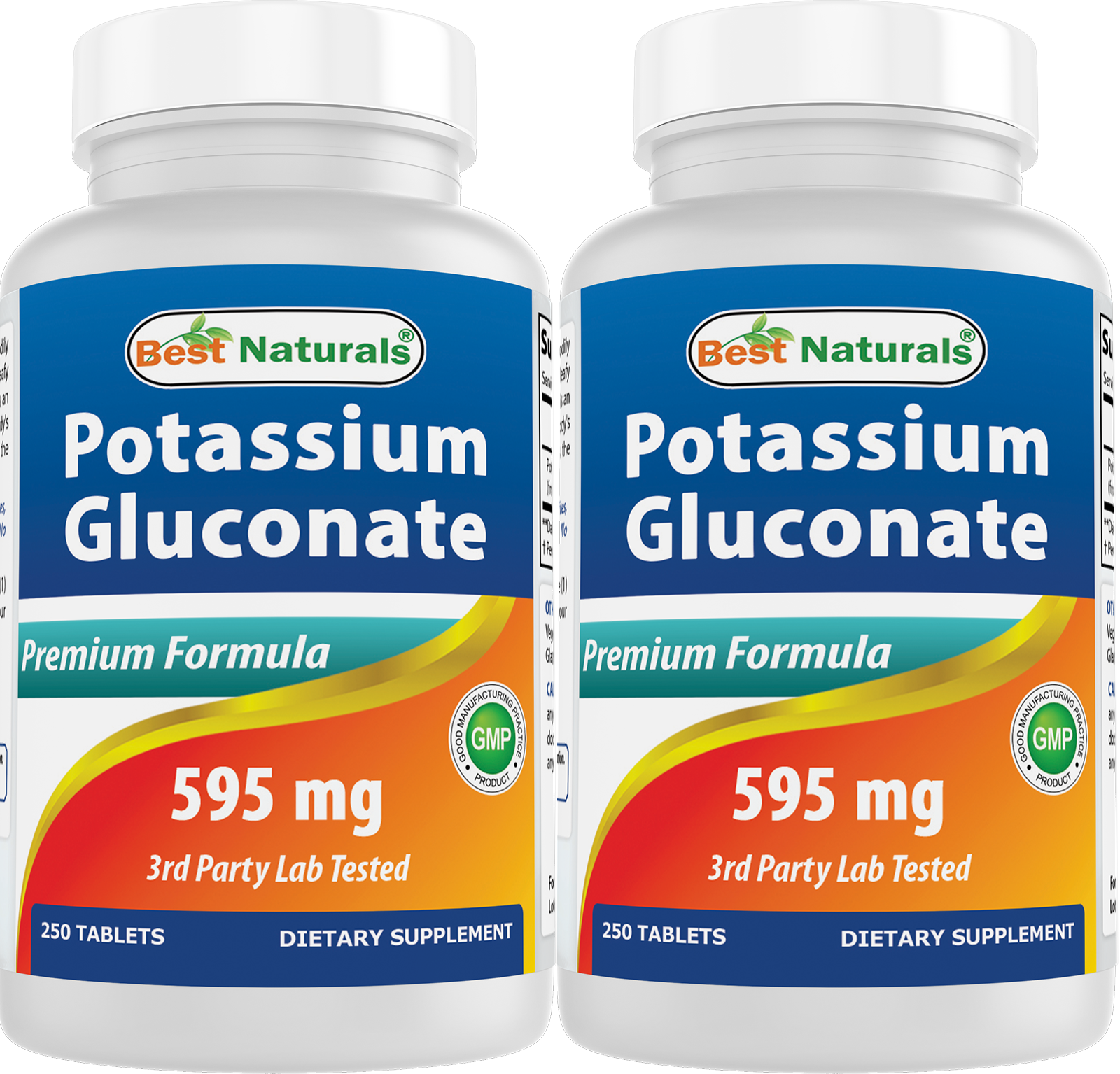 Best Naturals Health Potassium Gluconate Supplement 595 mg, 250 Tablets ...