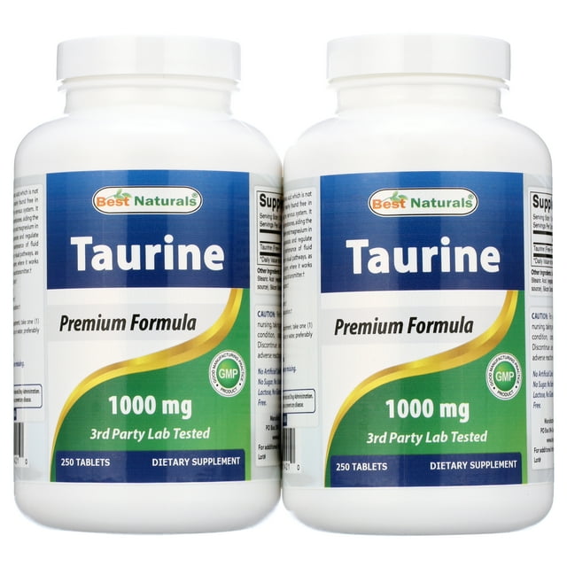Best Naturals Taurine, 2 Pack, 1000mg, 250 Tablets | Eye ...