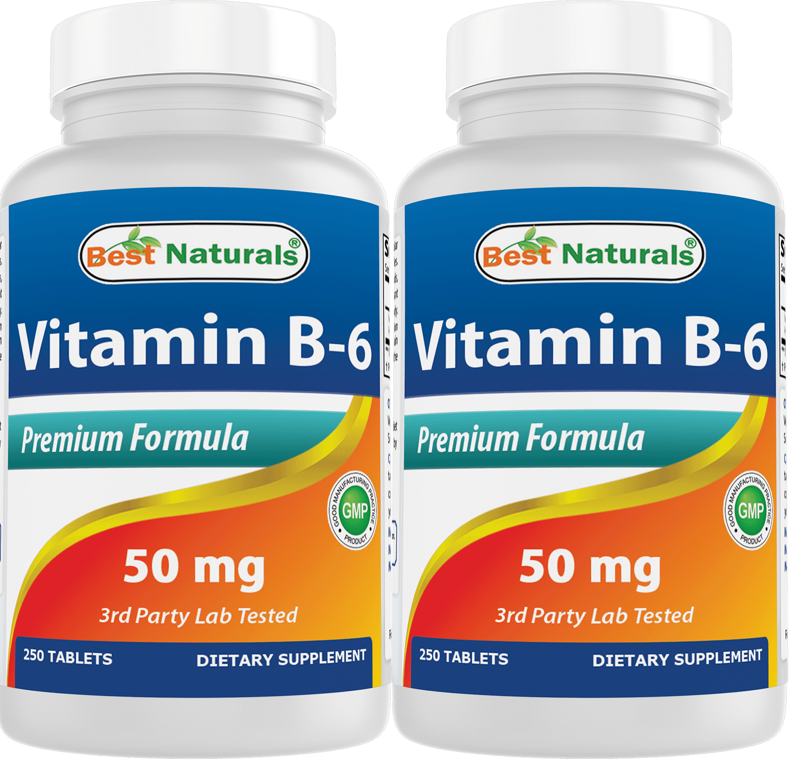 Best Naturals Vitamin B-6 50mg Pack of 2, 250 Tablets, Made in USA ...