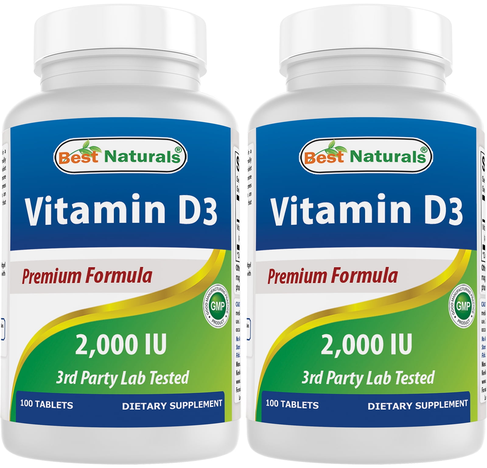 Best Naturals Vitamin D3 2000 IU 100 Tablets Supports Immune Health ...