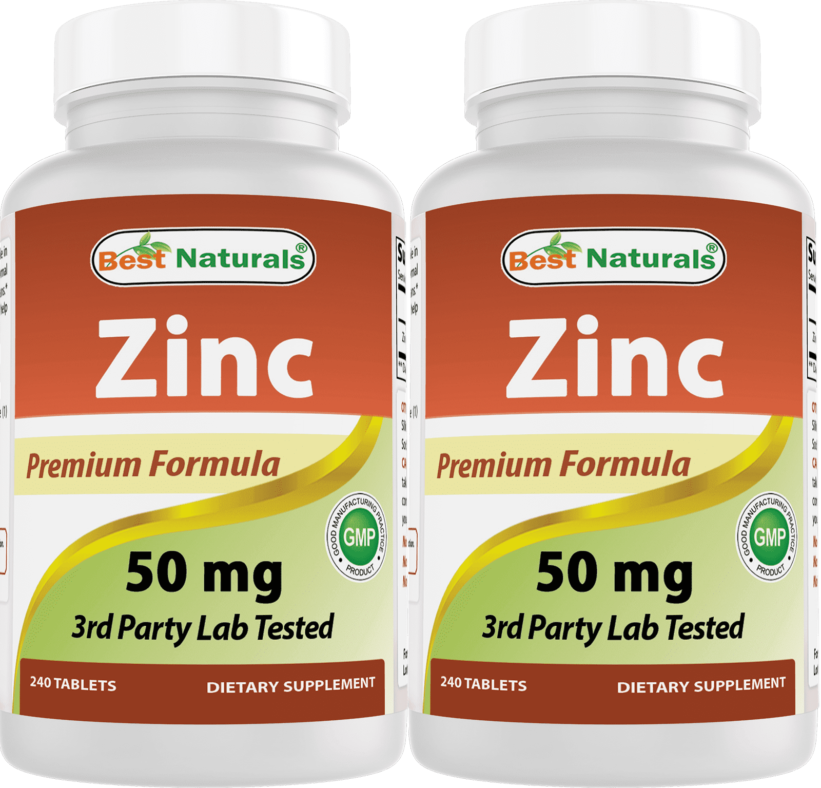 Best Naturals Zinc 50mg Health Supplement, 2 Pack of 240 Tablets ...