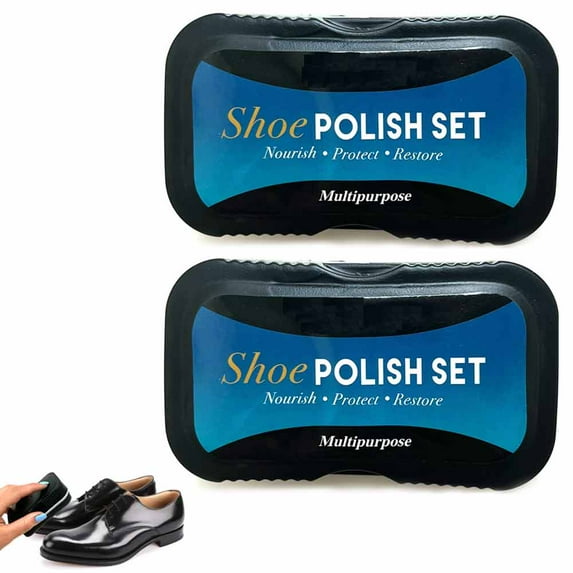 2 Pack Best Shoe Shine Sponge Polish Brush Boots Cleaner Shoe Polishing ...