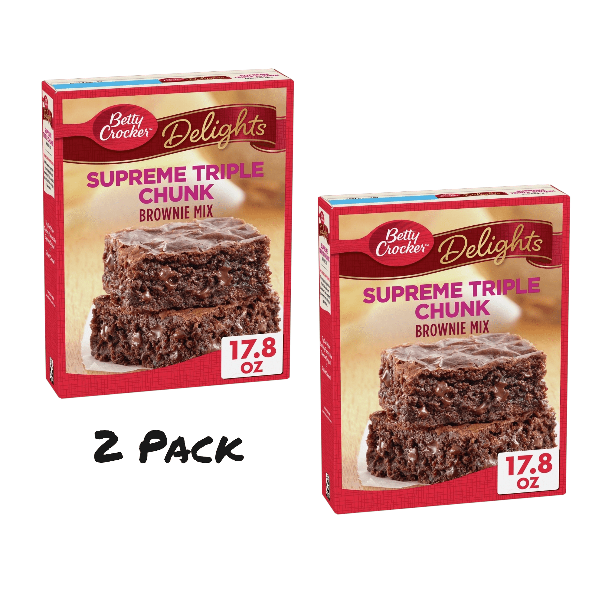 Betty Crocker Delights Triple Chunk Supreme Brownie Mix, 2 Pack, 17.8 ...