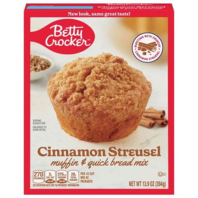 2 Pack - Betty Crocker Muffin & Quick Bread Mix Cinnamon Streusel 13.9 ...