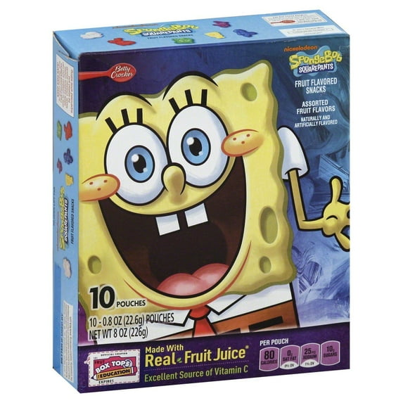 Betty Crocker Nickelodeon SpongeBob SquarePants Assorted Fruit Flavored ...