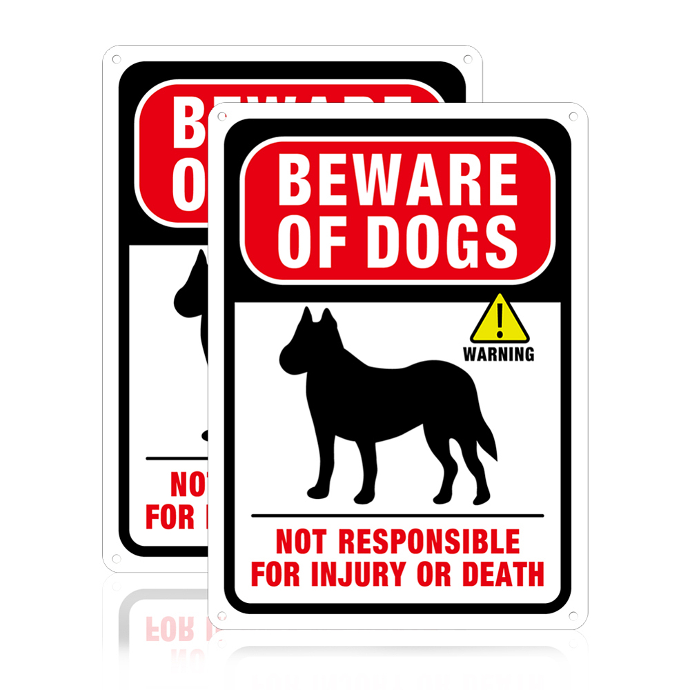 2 Pack Beware of Dogs Sign No Responsible for Injury Or Death Warning ...
