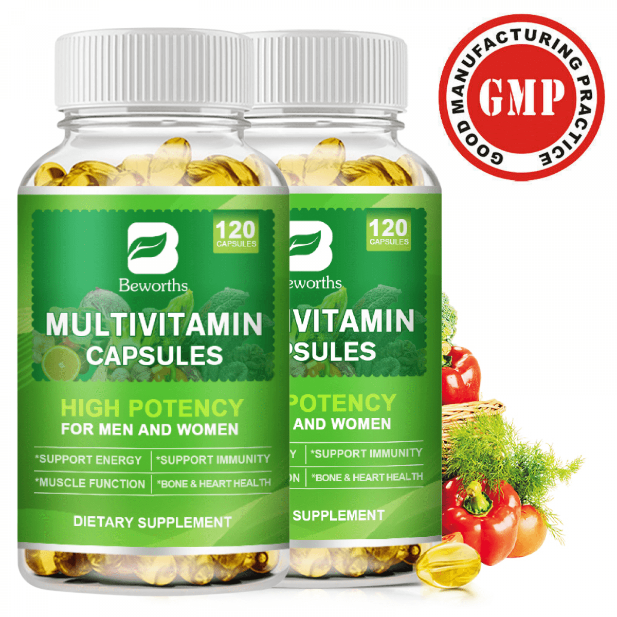 (2 Pack) Beworths Multivitamin Capsules with Organic Multiminerals ...