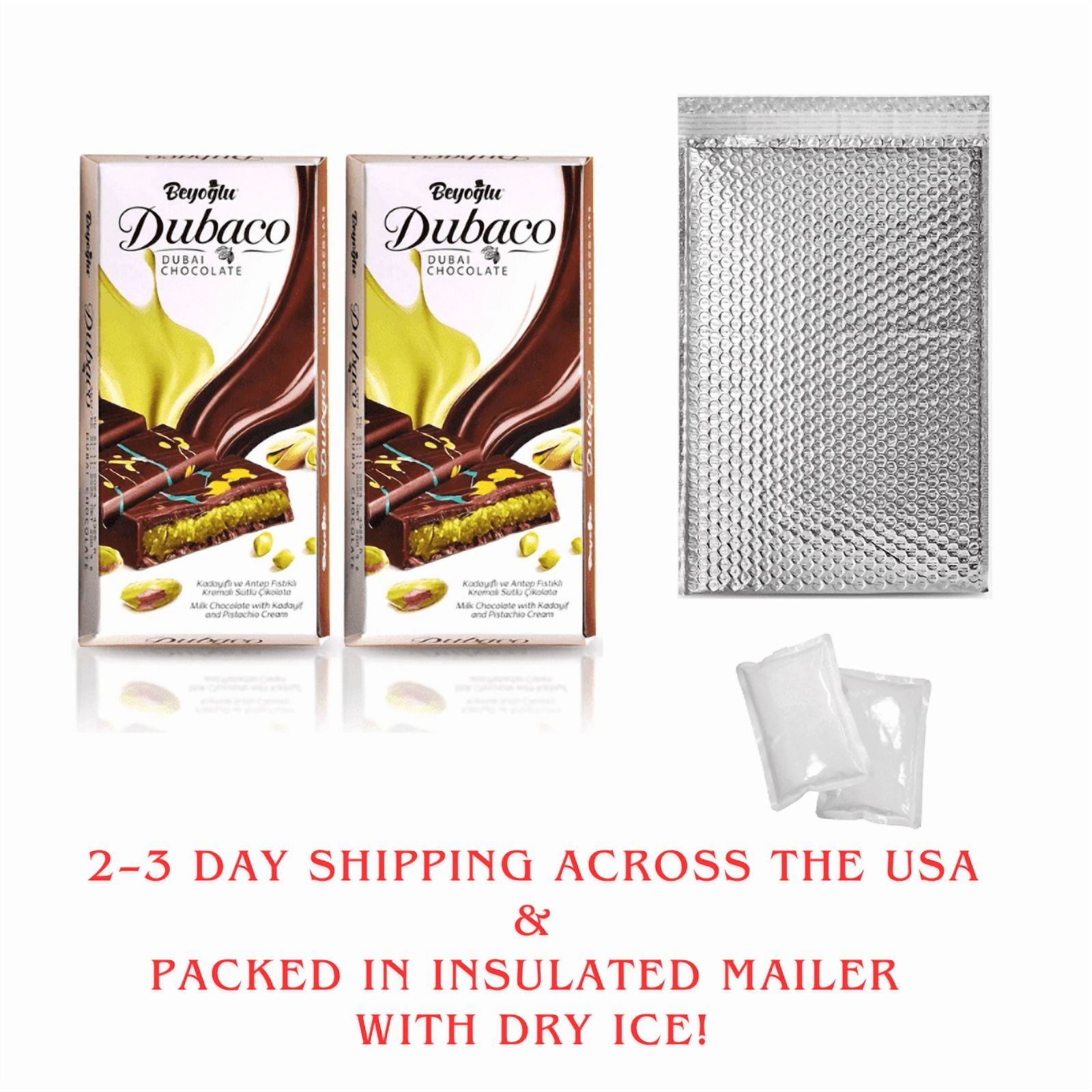 2 Pack - Beyoglu Dubaco Dubai Chocolate Bar Pistachio I Viral Knafeh ...