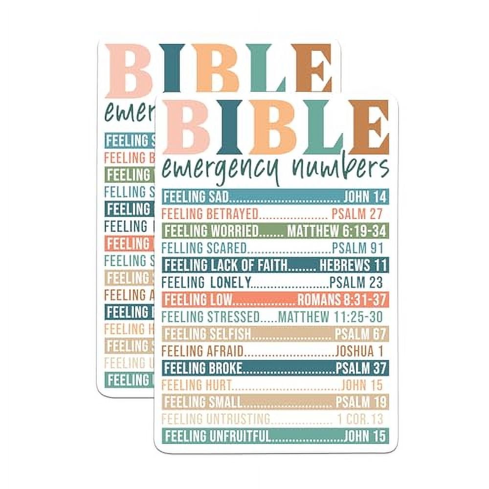 (2 Pack) Bible Emergency Numbers Stickers - Powerful and Empowering ...