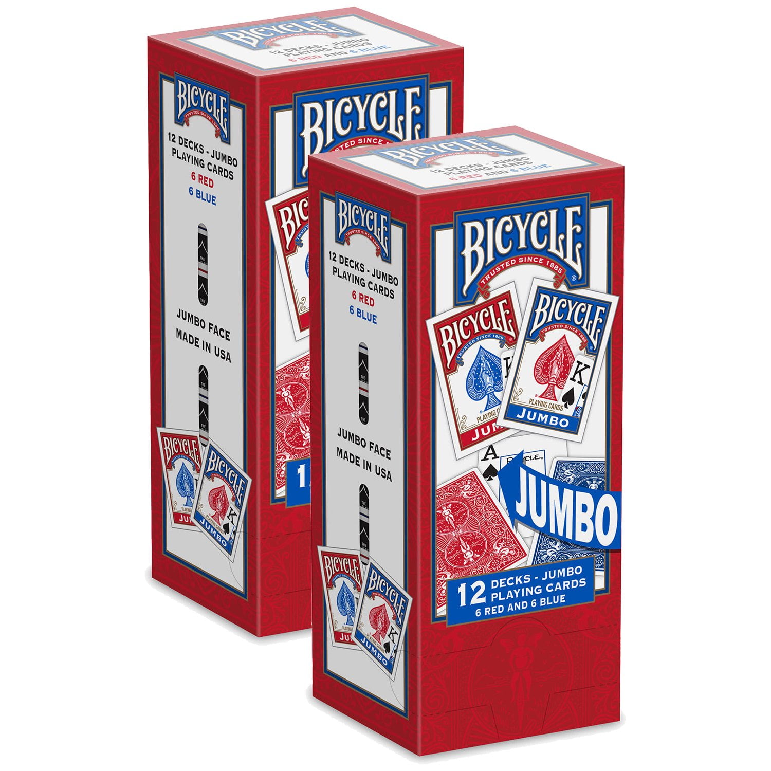 2 Pack | Bicycle Jumbo Faces Playing Cards - 12 pks. - Walmart.com