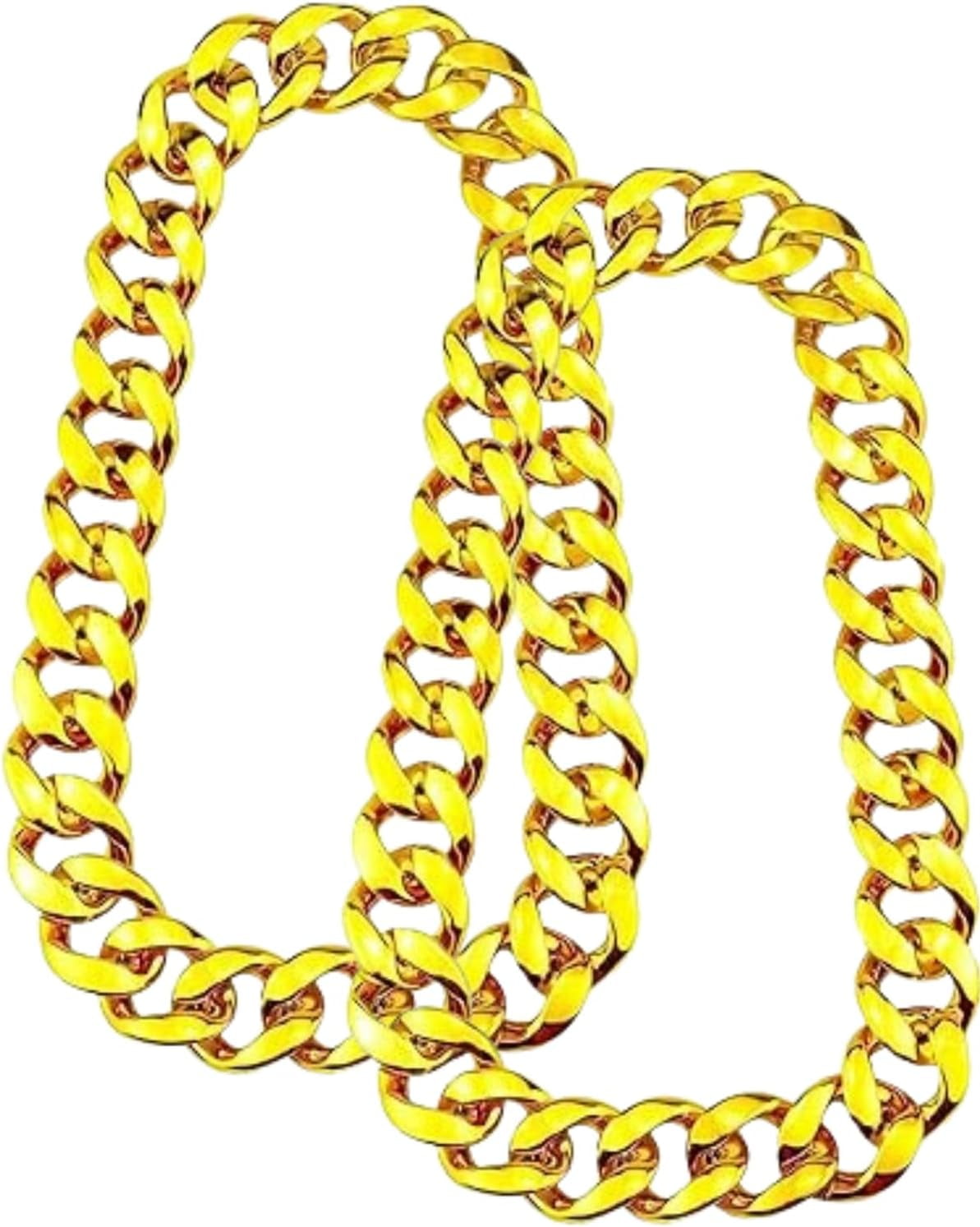 2 Pack Big Chunky Gold Chain for Men: Fake Plastic Gold Chain Necklace ...