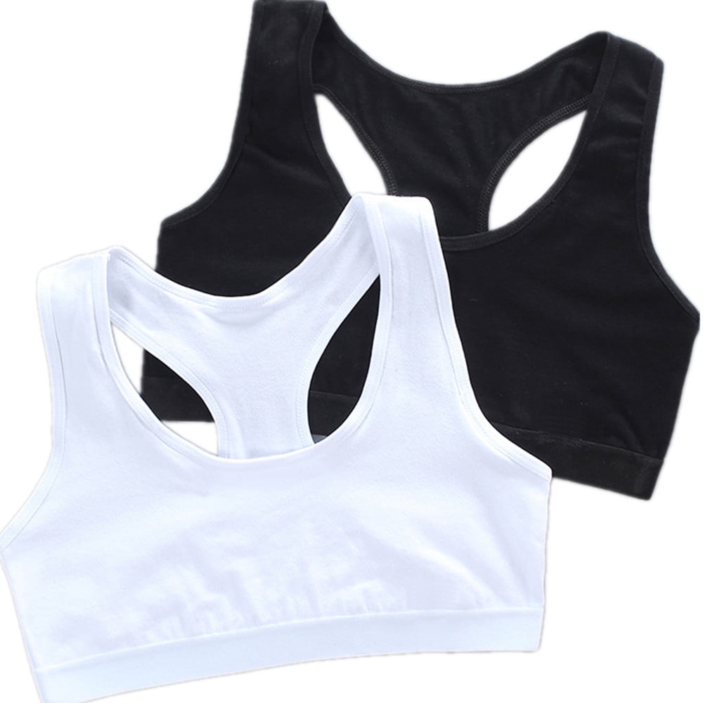 2 Pack Big Girls Bra Comfort Flex Seamless Adjustable Breathable Little ...
