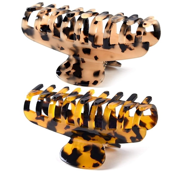 2 Pack Big Hair Claw Clips Tortoise Shell Nonslip Large Claw Clip For ...