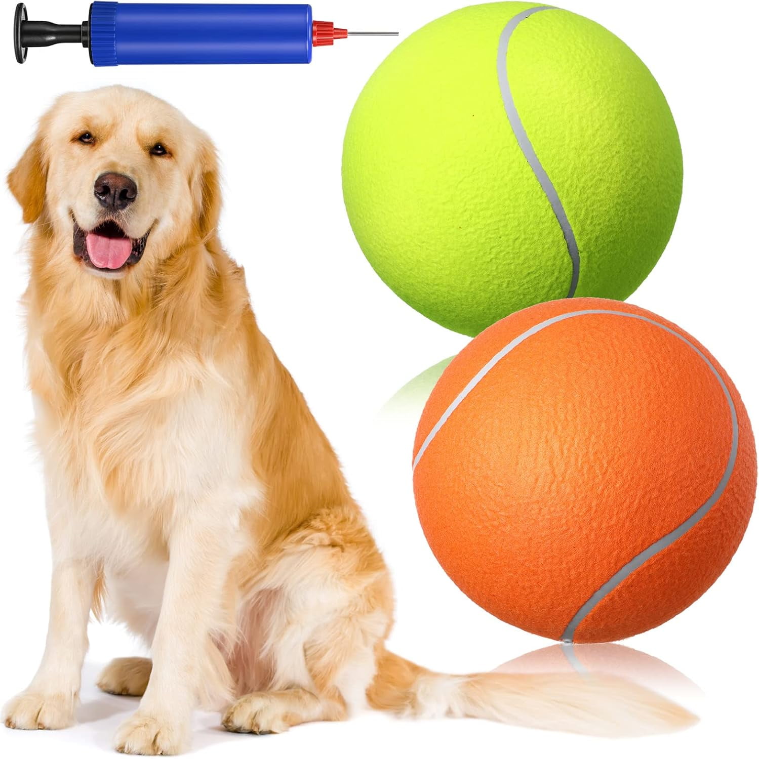 2 Pack Big Tennis Ball for Dogs 9.5 Inch Inflatable Giant Tennis Balls ...