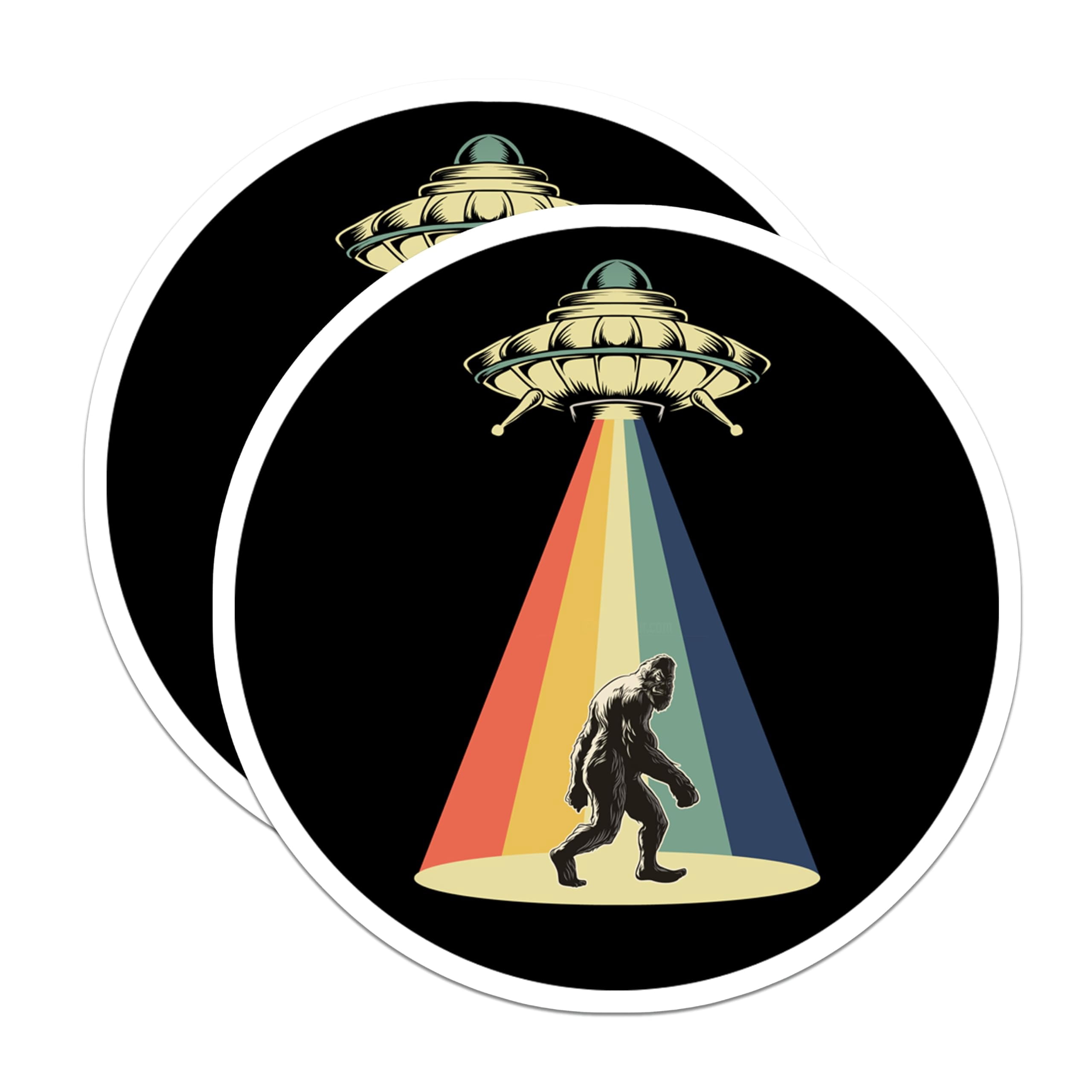 (2 Pack) Bigfoot Abduction Stickers - UFO Alien Cryptid - Sasquatch ...