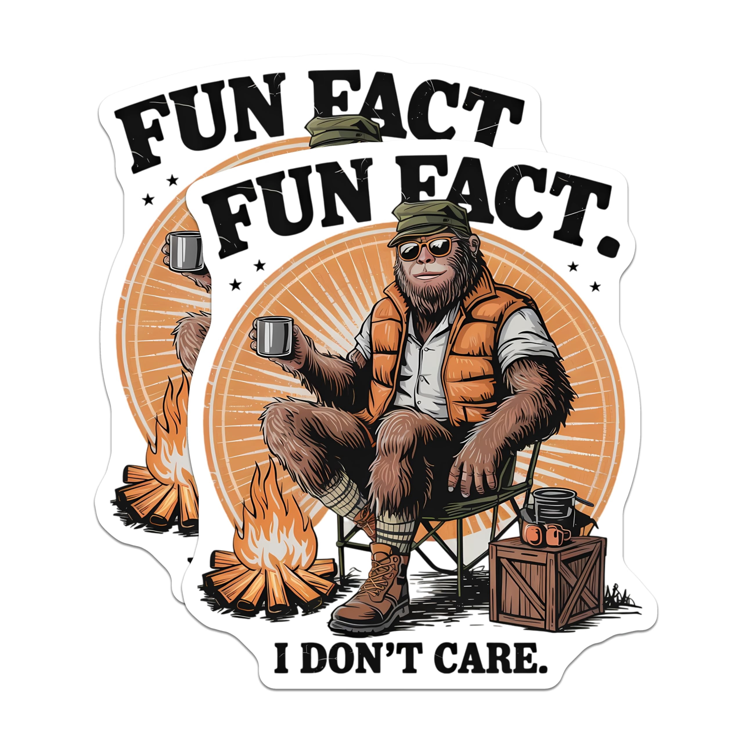 (2 Pack) Bigfoot Camping Magnets - Funny Sasquatch Art - I Dont Care ...