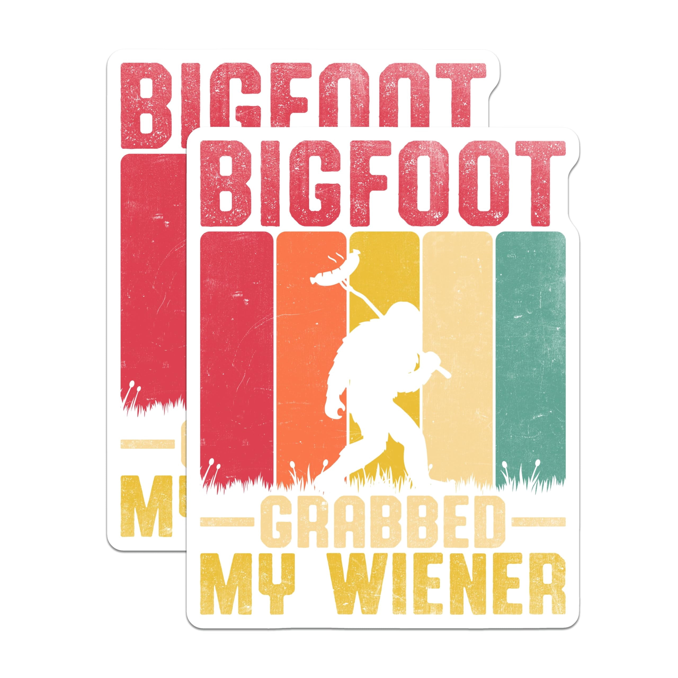 (2 Pack) Bigfoot Magnets - Funny Sasquatch Decor - Grabbed My Wiener ...