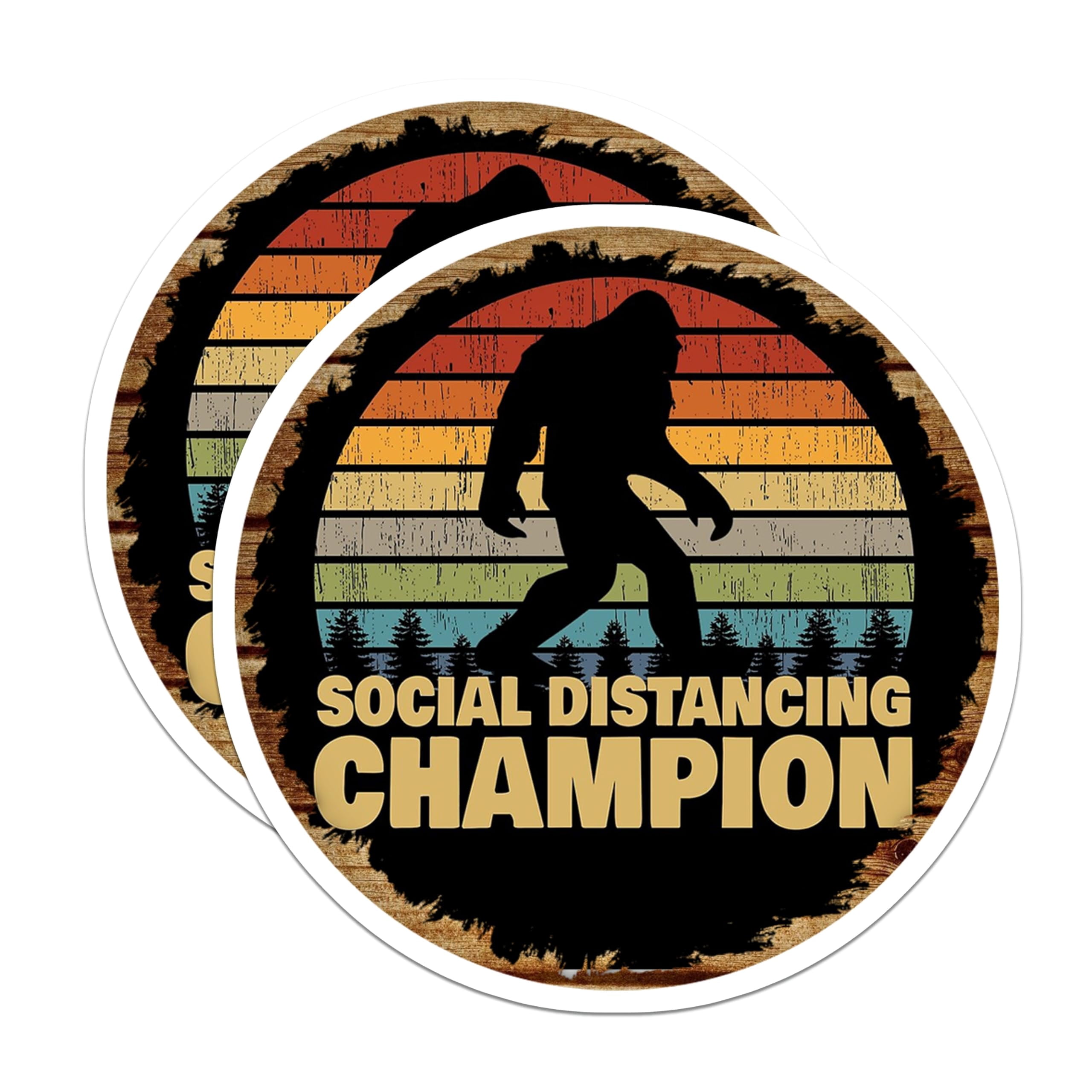 (2 Pack) Bigfoot Magnets - Funny Sasquatch Social Distancing - Retro ...