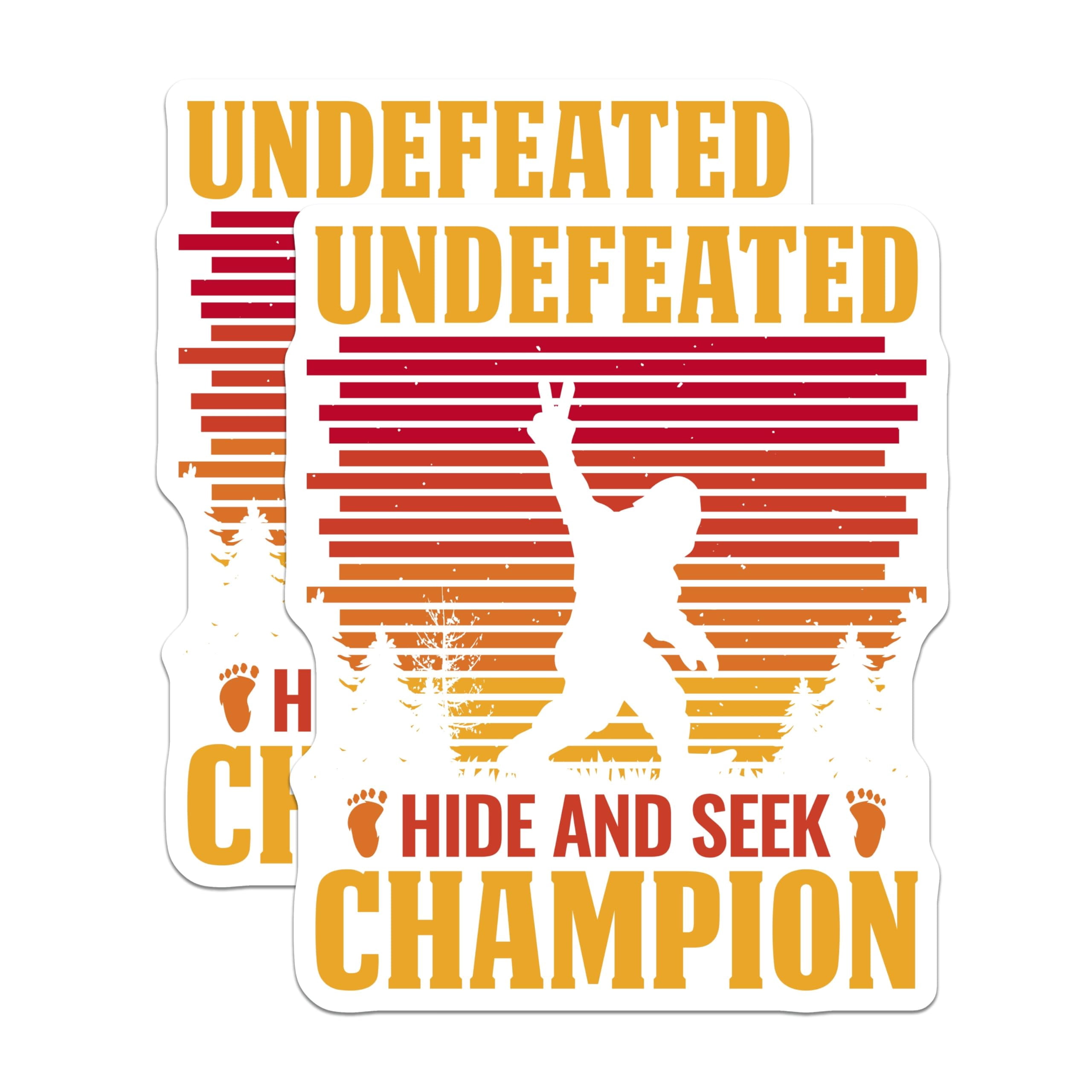 (2 Pack) Bigfoot Stickers - Hide and Seek Champion - Undefeated Retro ...