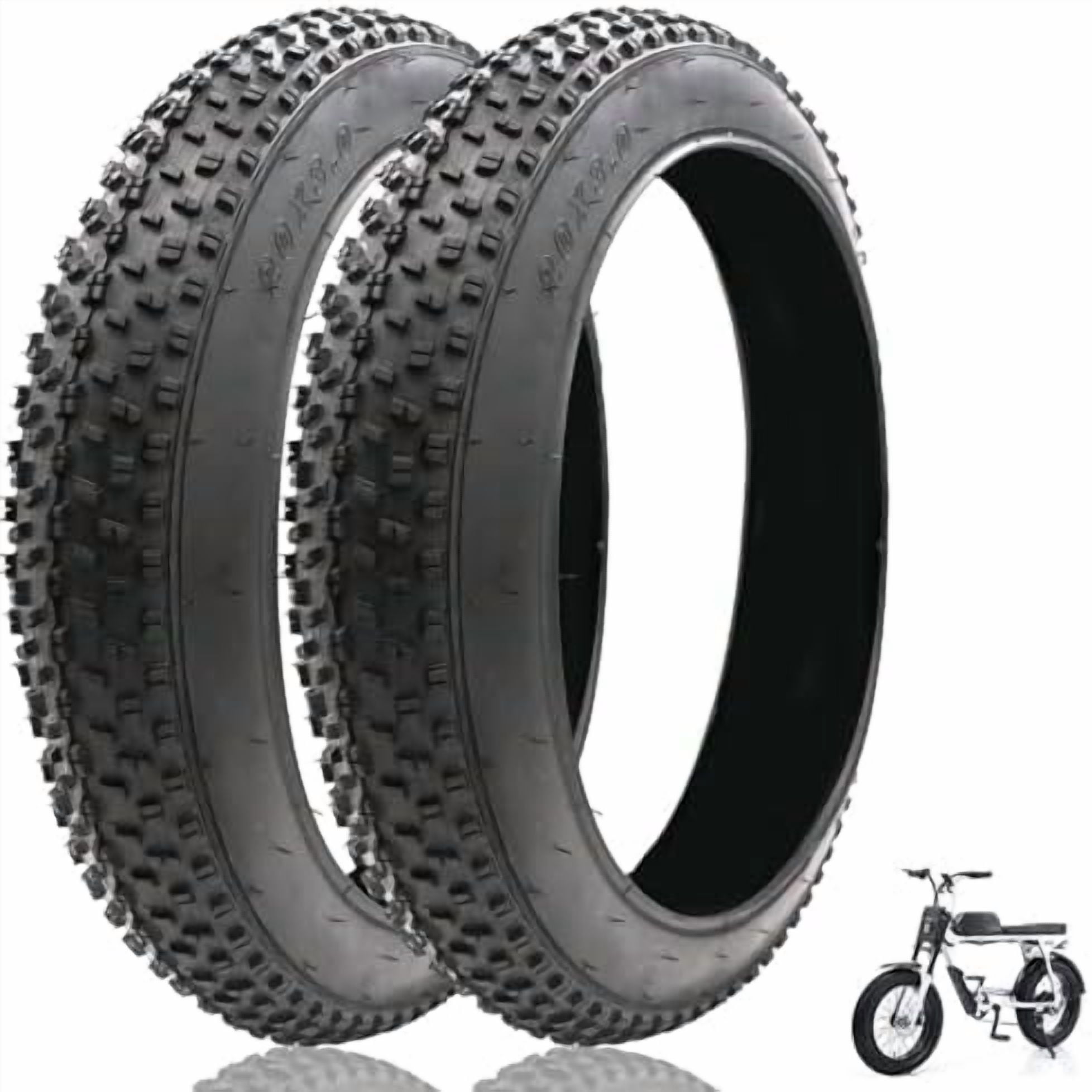 2 Pack Bike Fat Tire 76-406/20x3.0 for e Bike| 20 x 3.0 Bicycle Tire | 20" Electric Bike Tires ...