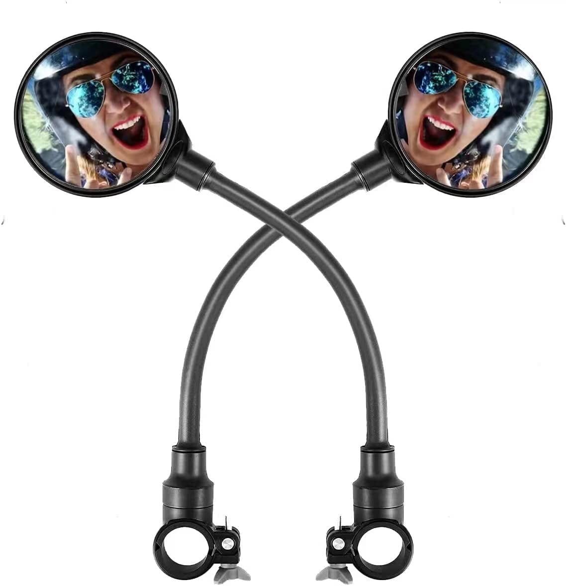 Monkemon 2 Pack Bike Mirror, Adjustable Rotatable Rear View, Handlebar ...