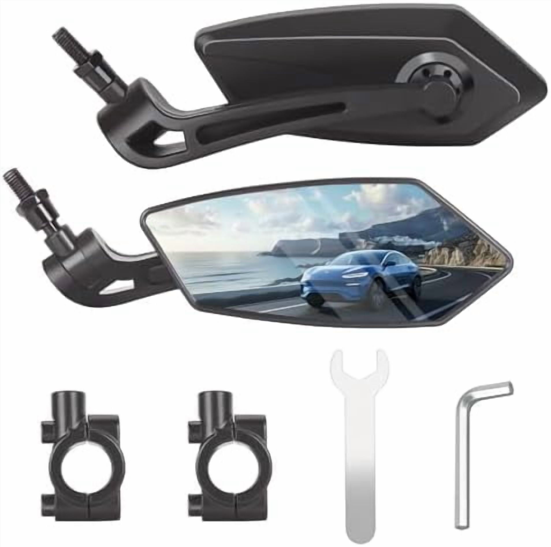 2-Pack Bike Mirror for Handlebar, HD 360° Adjustable & Rotatable Rearview Mirror, Easy ...