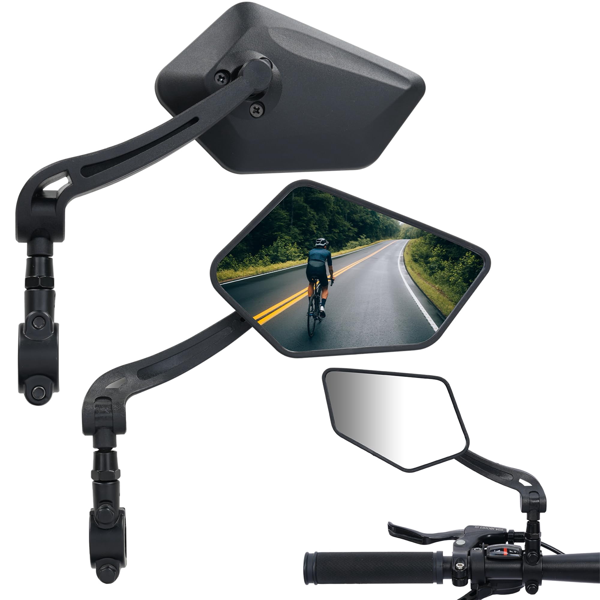 2 Pack Bike Mirror for Handlebars, HD Adjustable Bicycle Rear View ...
