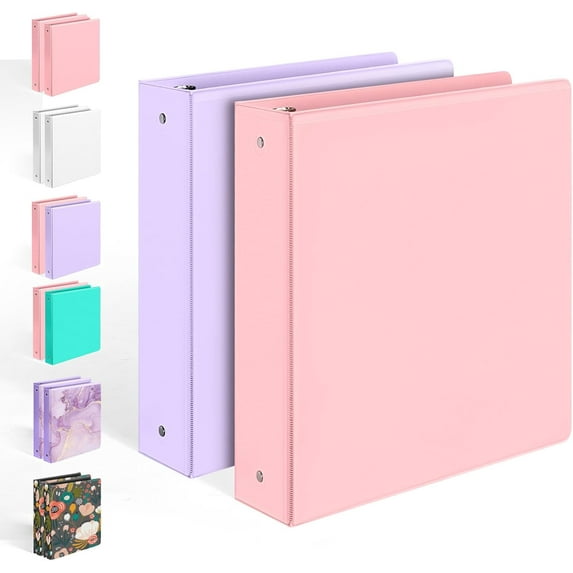 2 Pack BinderX Extra Durable 3 Ring Binder, 2 Inch Binder Round Ring ...