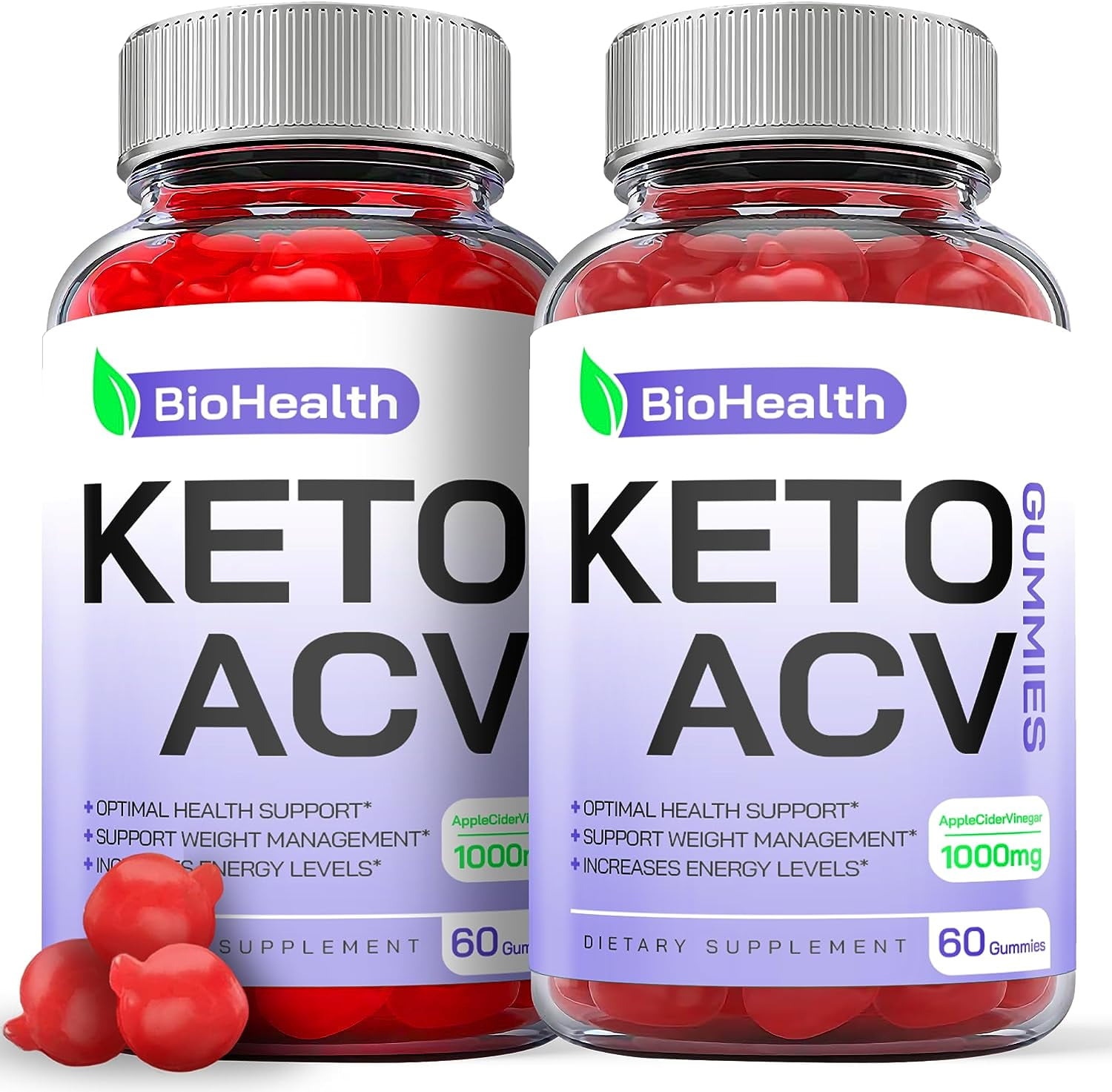 (2 Pack) BioHealth Keto ACV Gummies - Apple Cider Vinegar Supplement ...