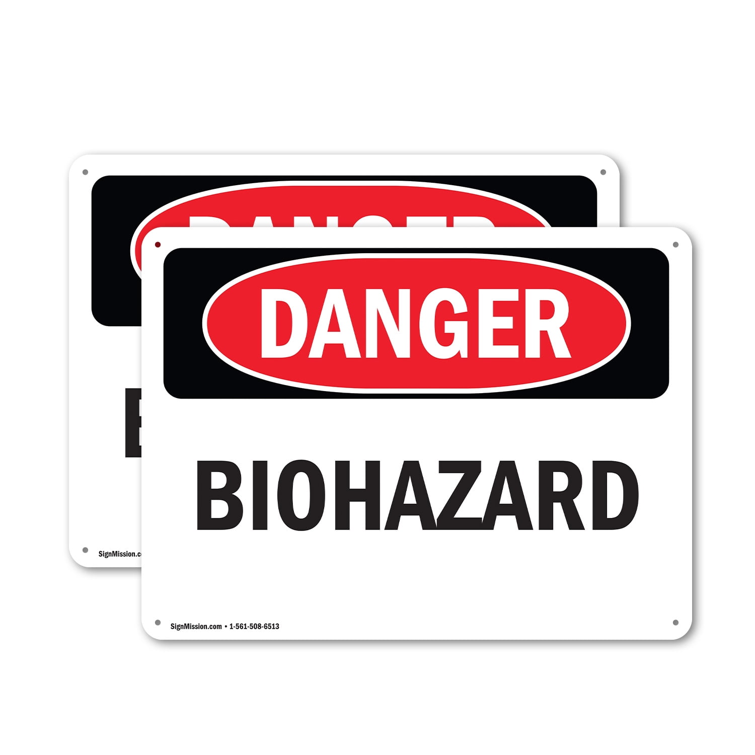 (2 Pack) Biohazard OSHA Danger Sign 14 Inch X 10 Inch Indoor / Outdoor ...