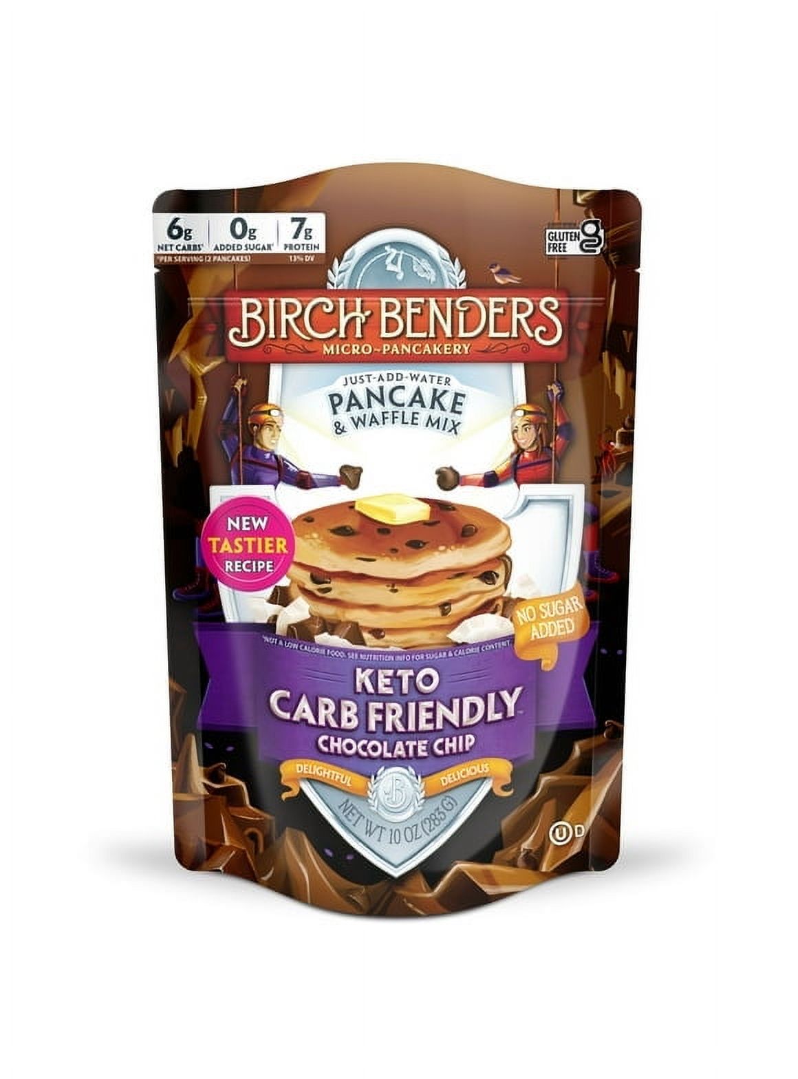 2 Pack Birch Benders Keto Chocolate Chip Pancake & Waffle Mix, 10 oz ...