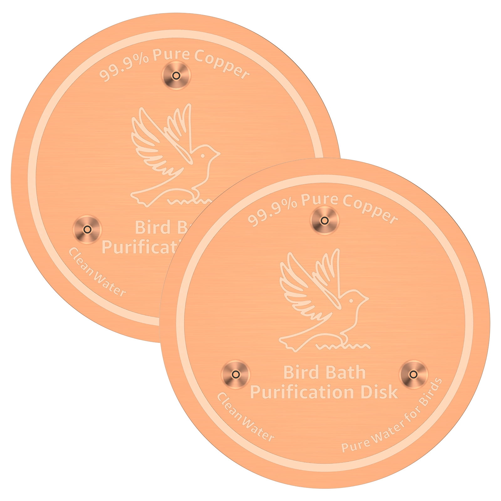 2 Pack Bird Bath Copper Discs,99.9% Pure Copper Cleaner with Point ...