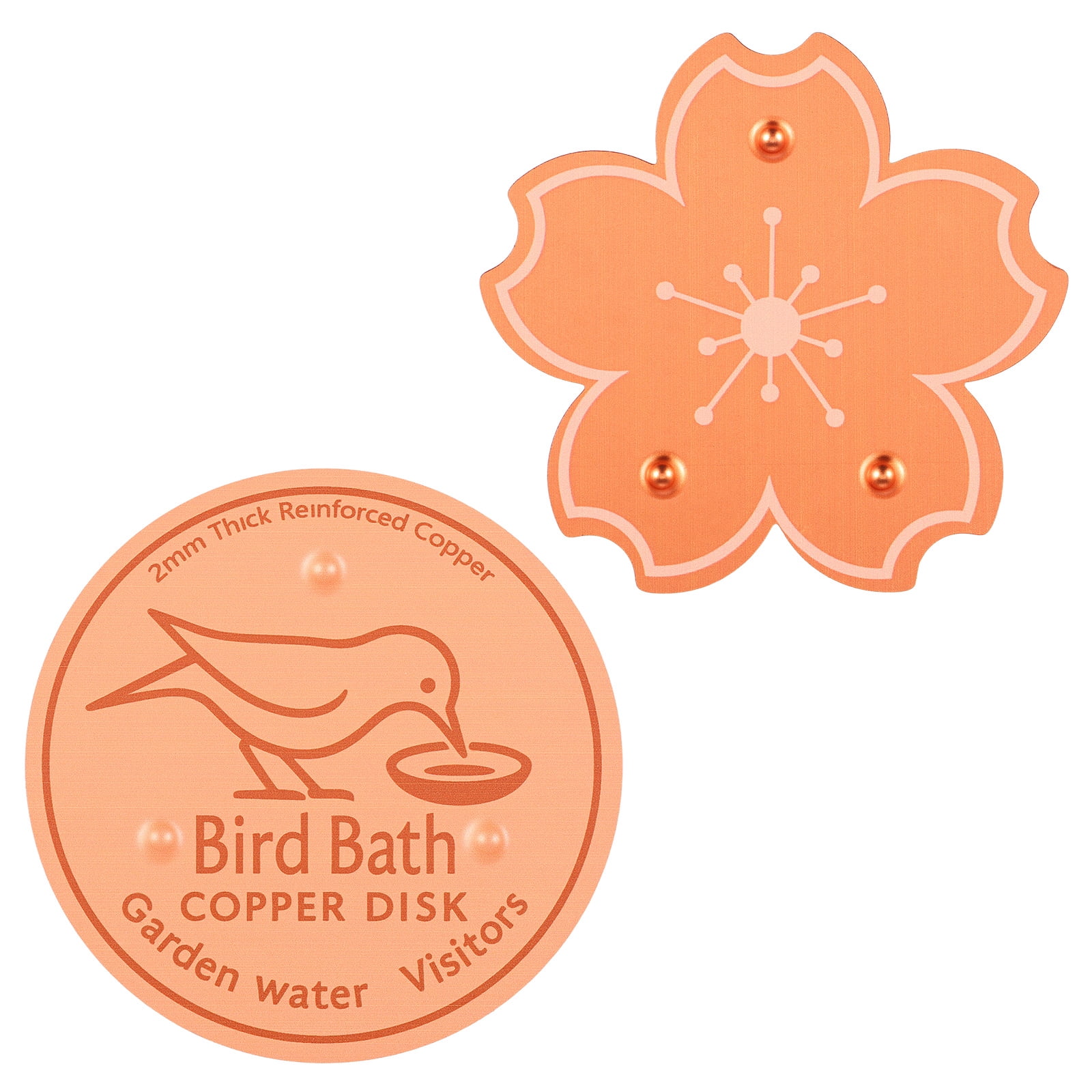 2 Pack Bird Bath Copper Discs,99.9% Pure Copper Cleaner with Point ...