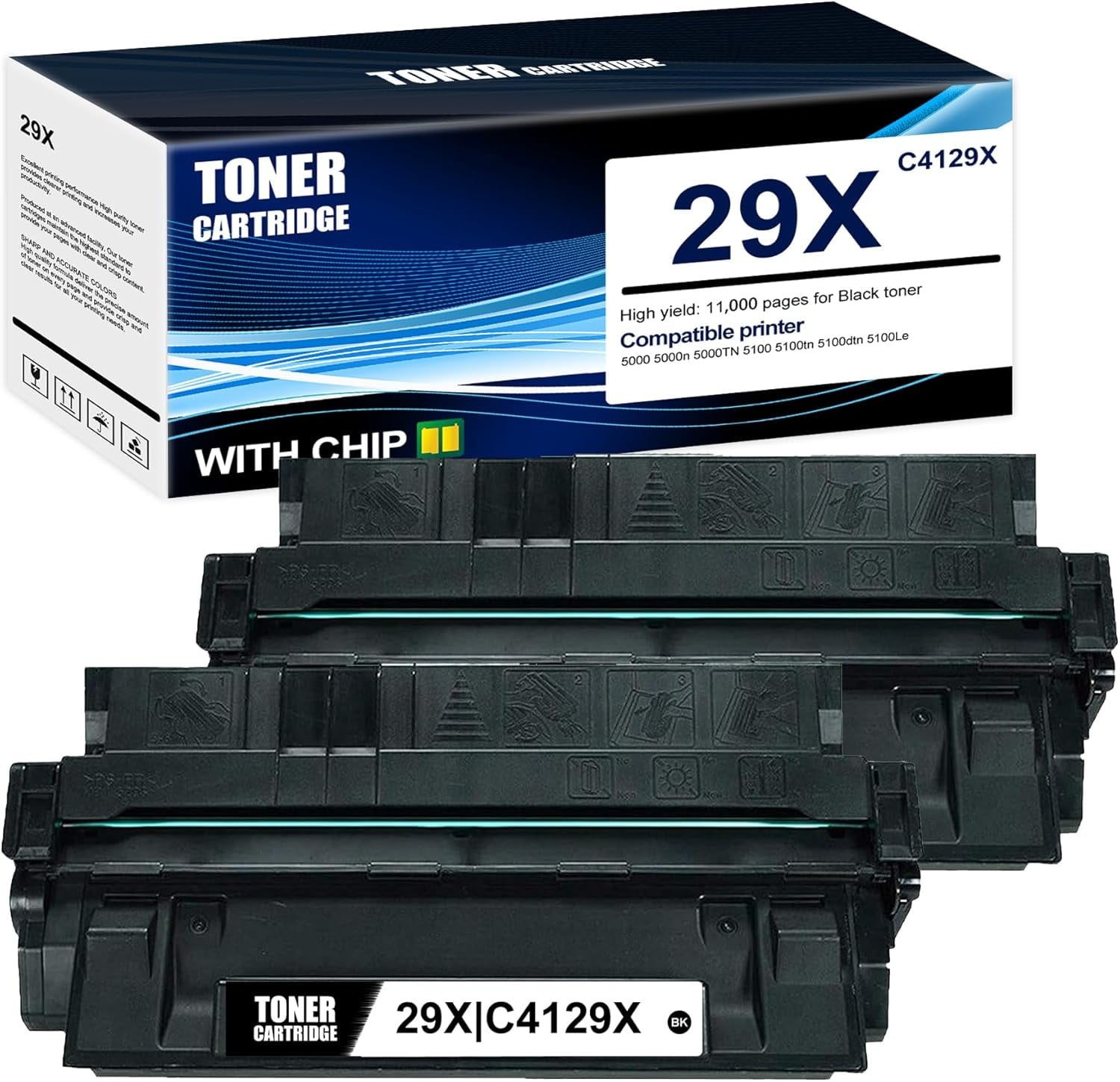 2-Pack Black 29X C4129X Toner Cartridge: Compatible 29X C4129X ...