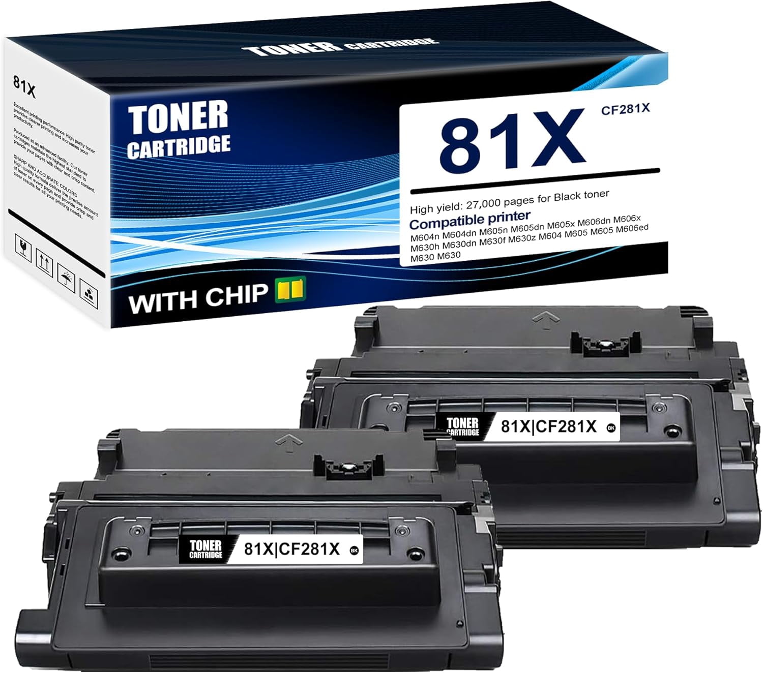 2-Pack Black 81X CF281X Toner Cartridge: Compatible 81X CF281X ...